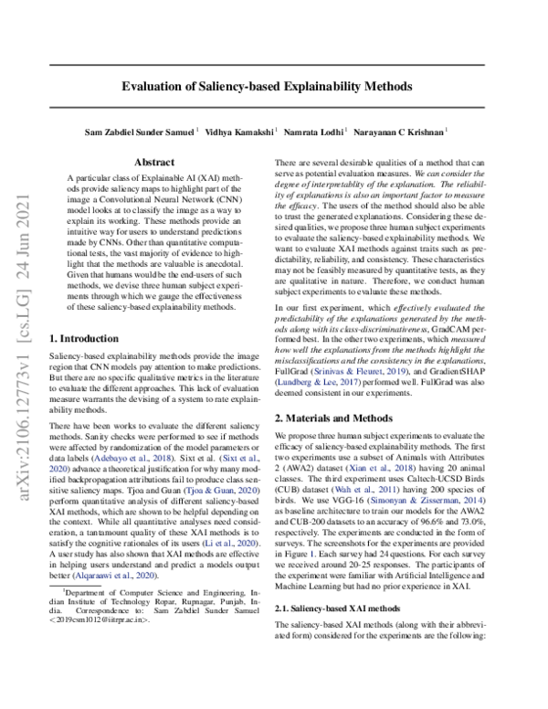 (PDF) Evaluation of Saliency-based Explainability Method