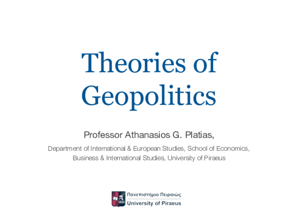 (PDF) Theories of Geopolitics