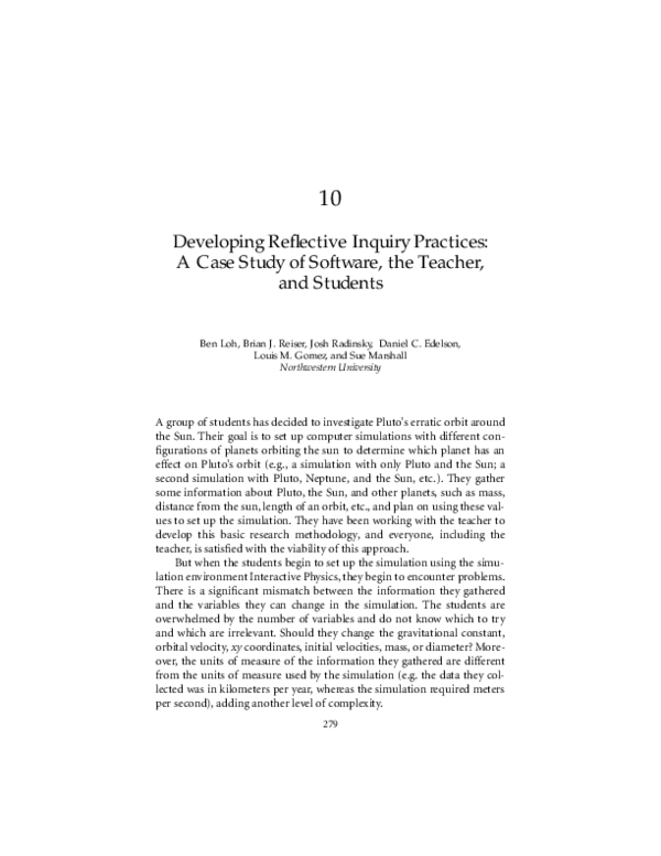 (PDF) 10 Developing Reflective Inquiry Practices: A Case Study of ...