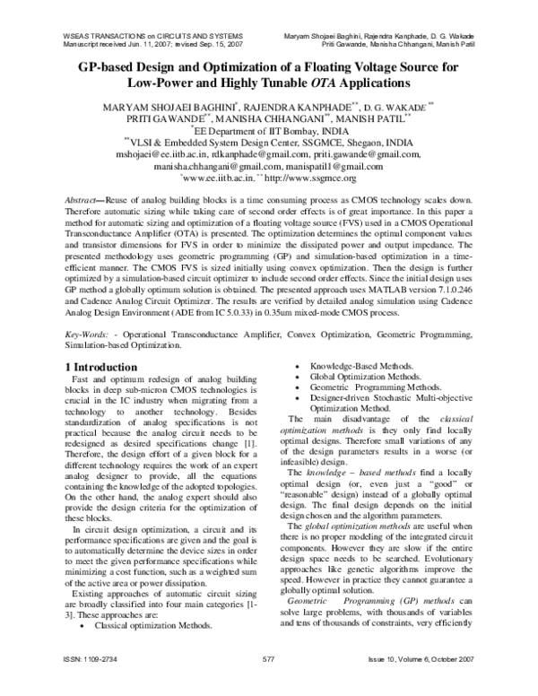 (PDF) GP-based design and optimization of a floating voltage source for low-power and highly ...