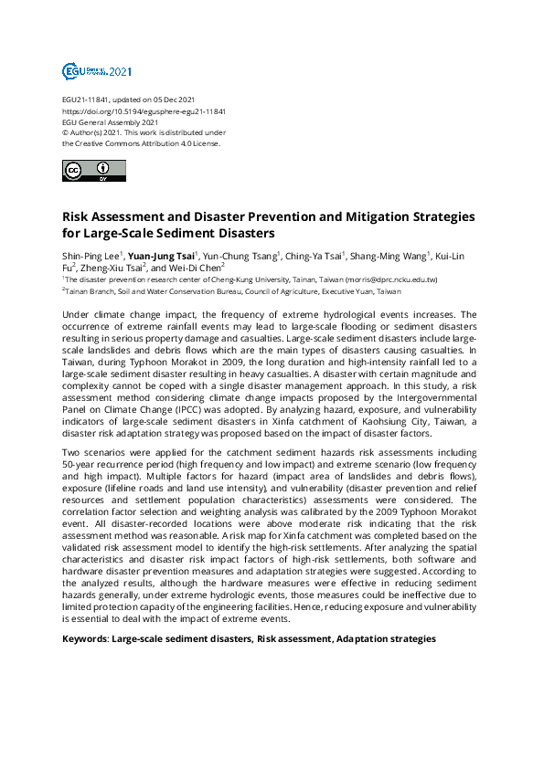 (PDF) Risk Assessment and Disaster Prevention and Mitigation Strategies ...