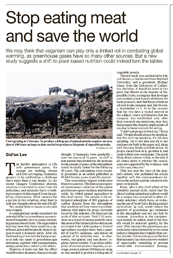(PDF) Stop eating meat and save the world