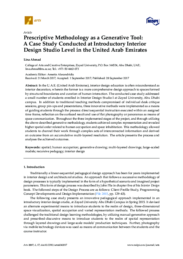 (PDF) Prescriptive Methodology as a Generative Tool: A Case Study ...