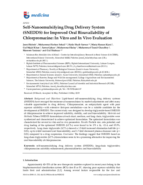 Pdf Self Nano Emulsifying Drug Delivery System Snedds Development Optimization And