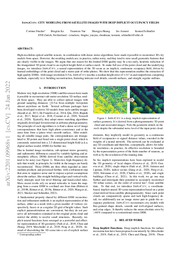 Pdf Implicity City Modeling From Satellite Images With Deep Implicit Occupancy Fields