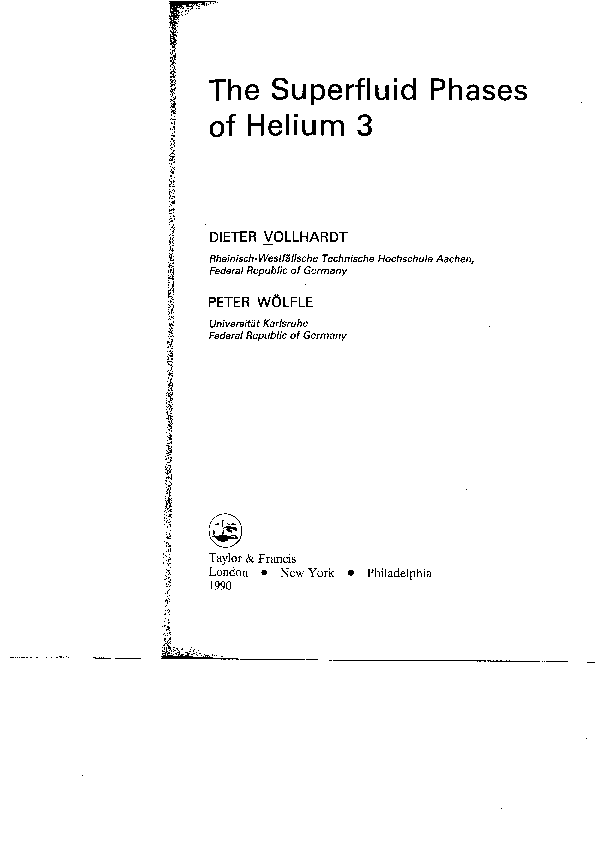 (PDF) The Superfluid Phases of Helium 3