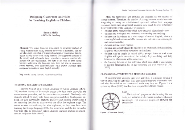 (PDF) Designing Classroom Activities for Teaching English to Children