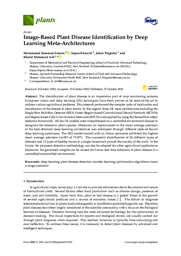 (PDF) Image-Based Plant Disease Identification by Deep Learning Meta ...