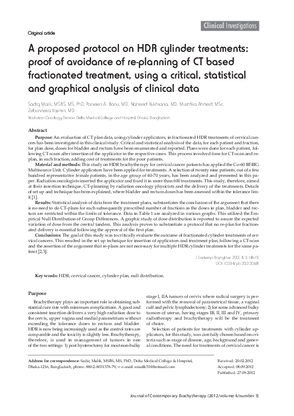 (PDF) A proposed protocol on HDR cylinder treatments: proof of ...