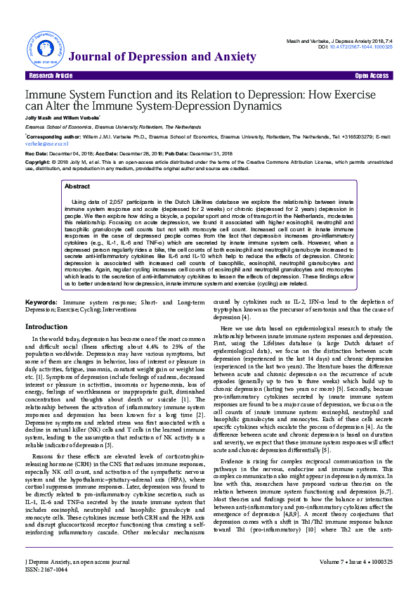 (PDF) Immune System Function and its Relation to Depression: How ...