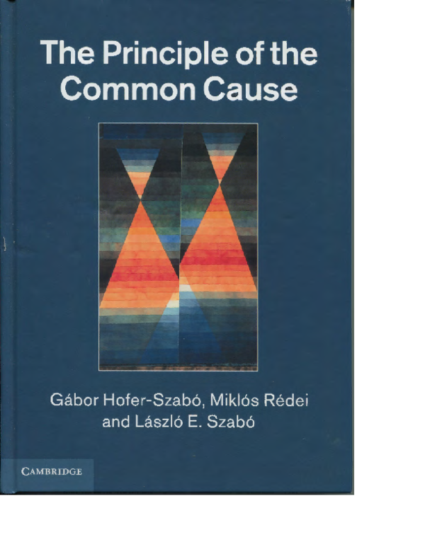 (PDF) The Principle of the Common Cause | László E. Szabó - Academia.edu