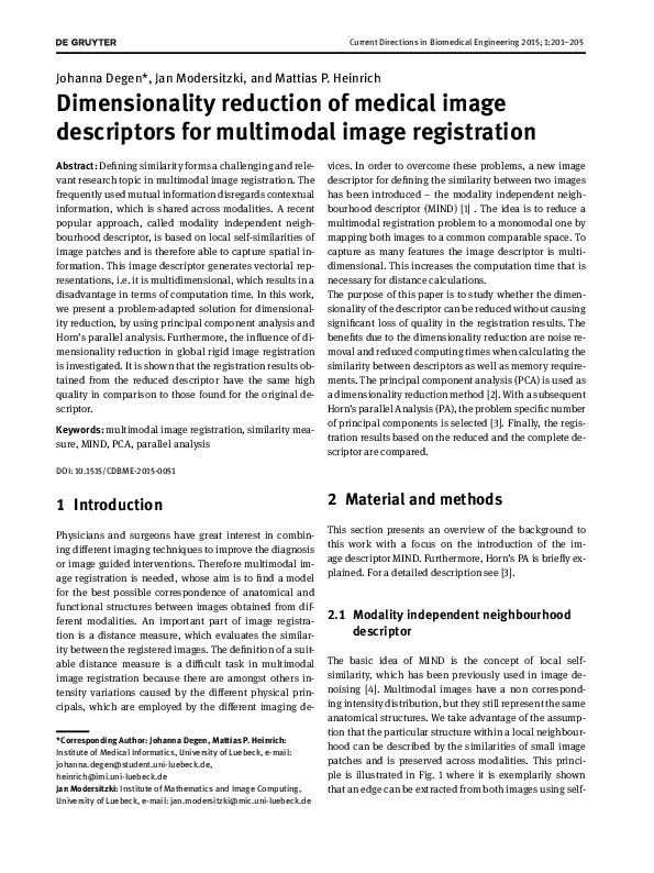(PDF) Dimensionality reduction of medical image descriptors for ...