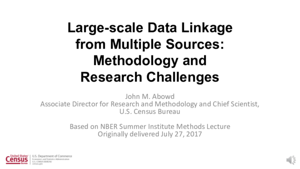 (PDF) Large-scale Data Linkage from Multiple Sources: Methodology and ...