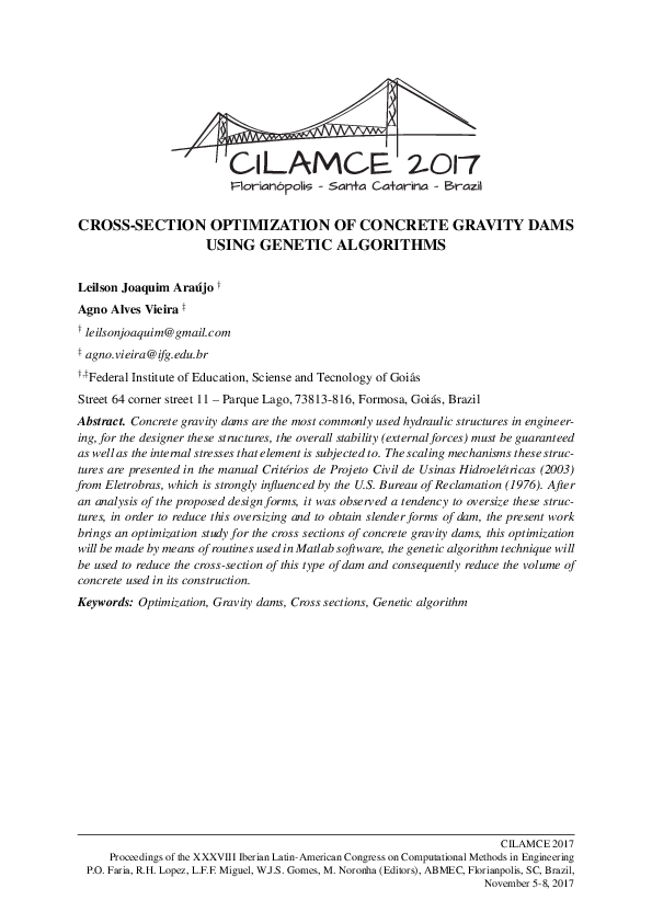 (PDF) Cross-Section Optimization of Concrete Gravity Dams Using Genetic Algorithms