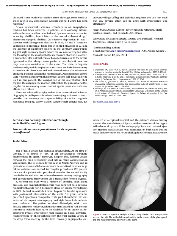 (PDF) Percutaneous Coronary Intervention Through an Axillo-Bifemoral ...