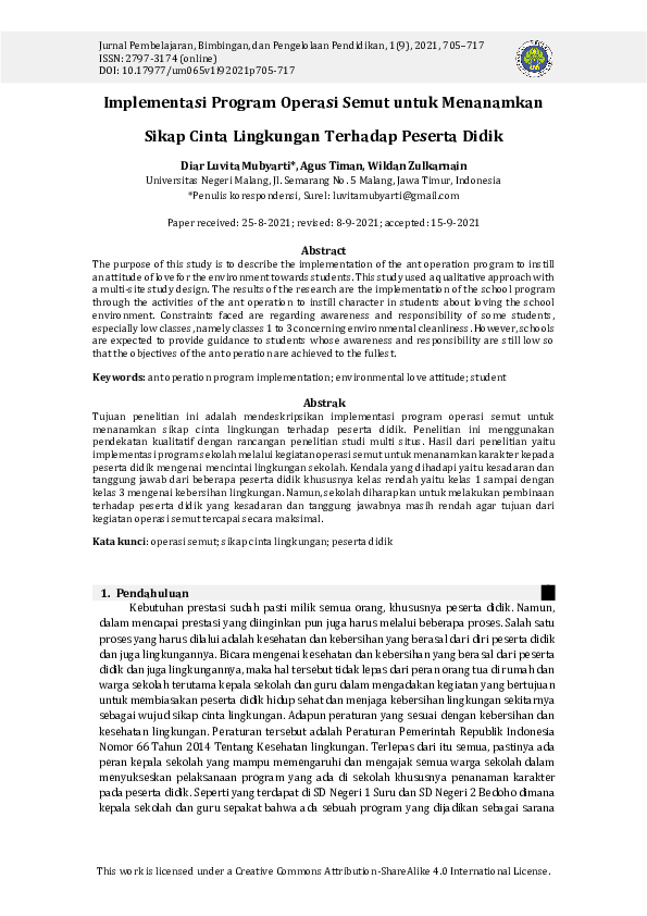 (PDF) Implementasi Program Operasi Semut untuk Menanamkan Sikap Cinta ...