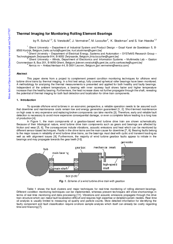 (PDF) Thermal Imaging for Monitoring Rolling Element Bearings