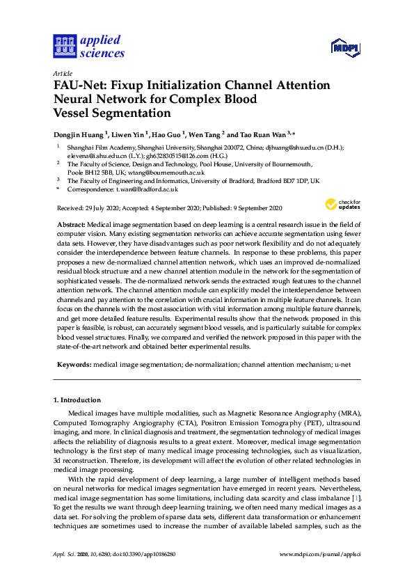 (PDF) FAU-Net: Fixup Initialization Channel Attention Neural Network for Complex Blood Vessel ...