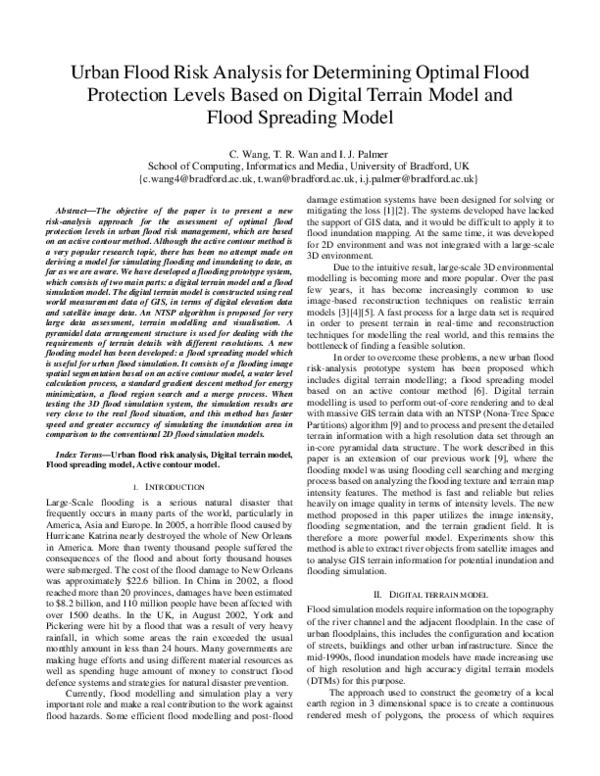 Pdf Urban Flood Risk Analysis For Determining Optimal Flood Protection Levels Based On Digital