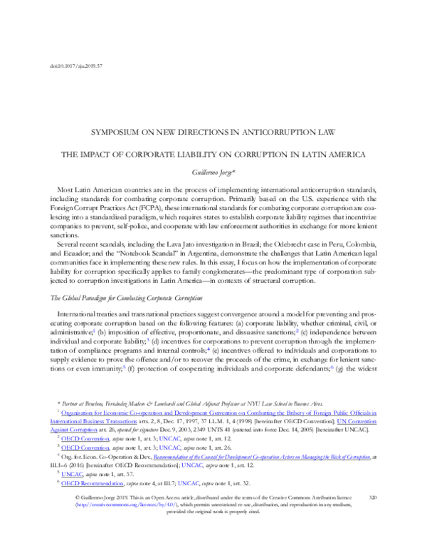 (PDF) The Impact of Corporate Liability on Corruption in Latin America
