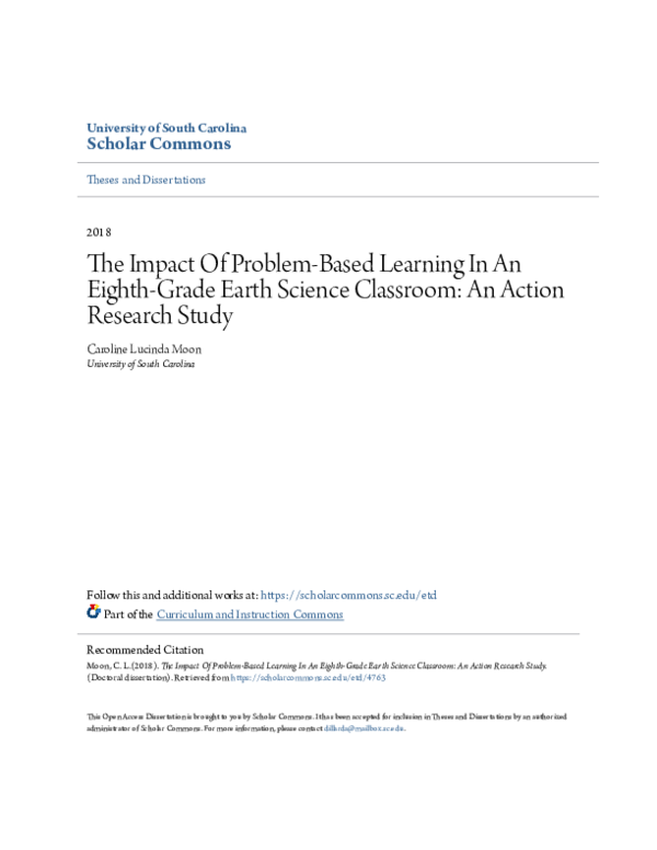 (PDF) The Impact Of Problem-Based Learning In An Eighth-Grade Earth ...