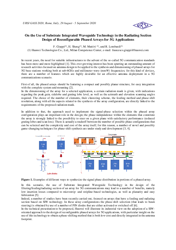 (PDF) On the Use of Substrate Integrated Waveguide Technology in the ...