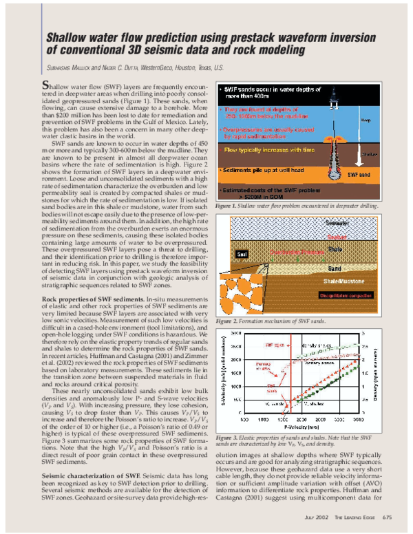 (PDF) Shallow water flow prediction using prestack waveform inversion ...