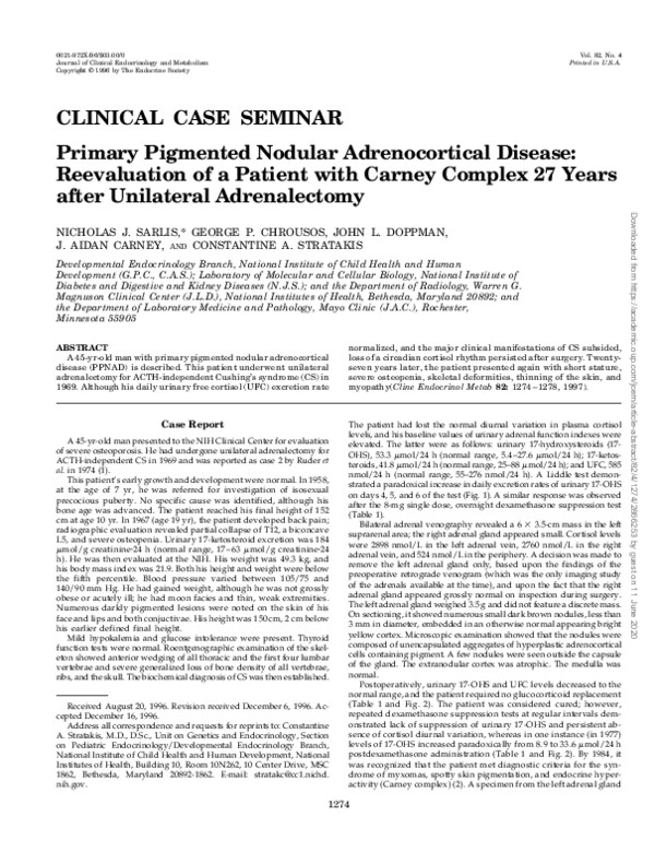 (PDF) Primary Pigmented Nodular Adrenocortical Disease