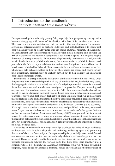 (PDF) Introduction to the Handbook