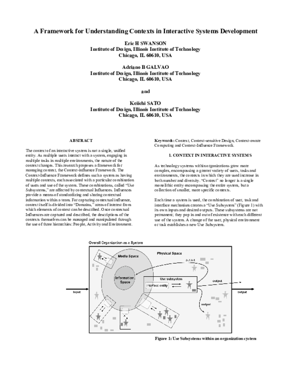 (PDF) A framework for understanding contexts in interactive systems ...