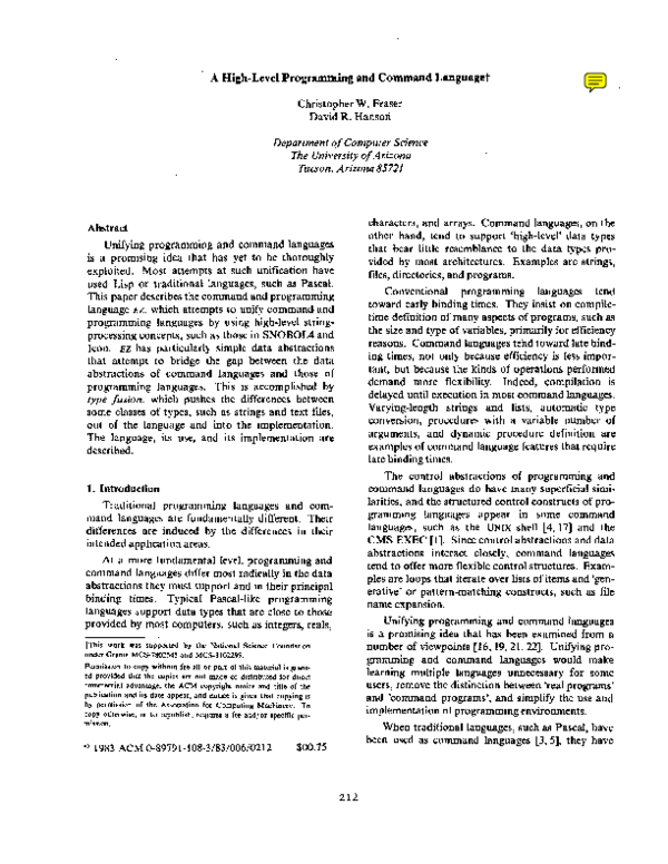 (PDF) A high-level programming and command language