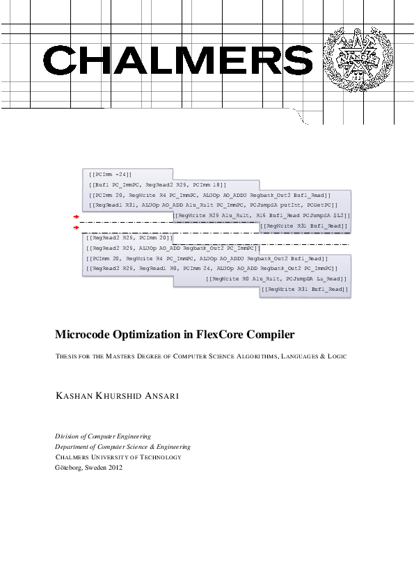 Pdf Microcode Optimization In Flexcore Compiler