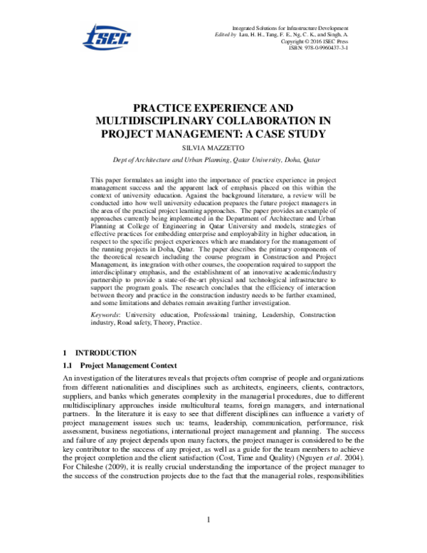 (PDF) Practice Experience and Multidisciplinary Collaboration in ...
