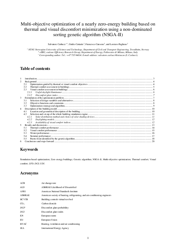 (PDF) Multi-objective optimization of a nearly zero-energy building based on thermal and visual ...