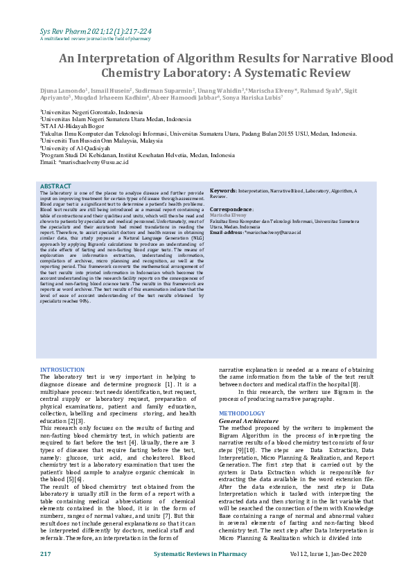 (PDF) An Interpretation of Algorithm Results for Narrative Blood ...