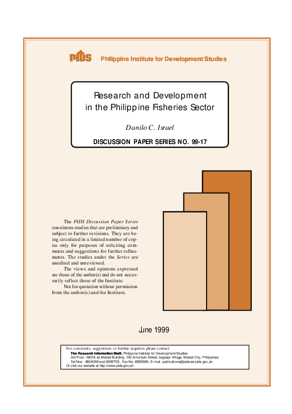 (PDF) Research and Development in the Philippine Fisheries Sector