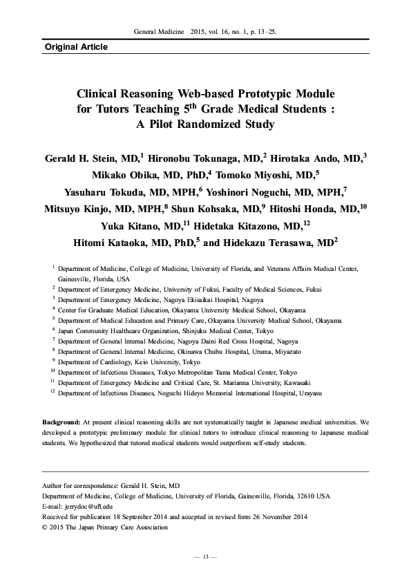 (PDF) Clinical Reasoning Web-based Prototypic Module for Tutors ...