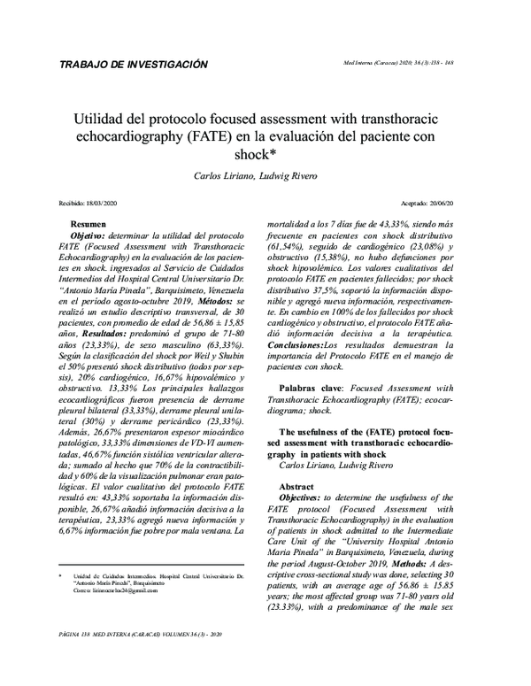 (PDF) Utilidad del protocolo focused assessment with transthoracic ...