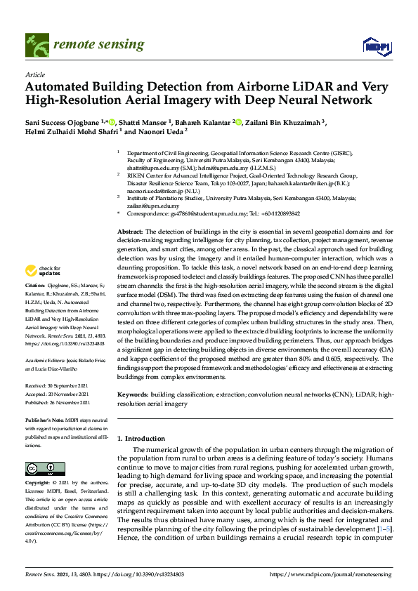 (PDF) Automated Building Detection from Airborne LiDAR and Very High-Resolution Aerial Imagery ...
