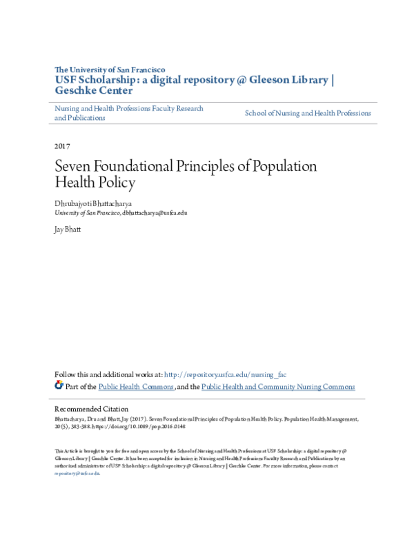 (PDF) Seven Foundational Principles of Population Health Policy