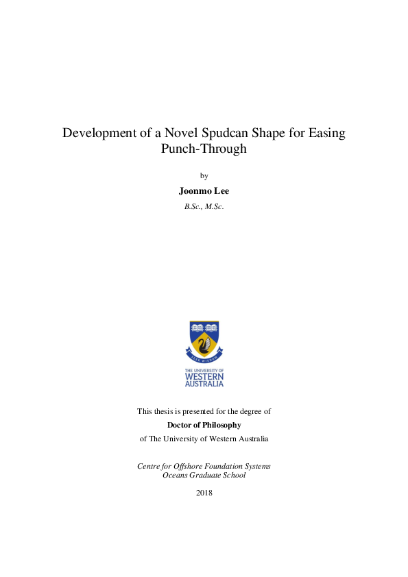 (PDF) Development of a novel spudcan shape for easing punch-through