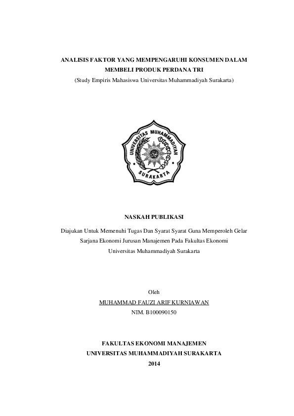 (PDF) Analisis Faktor Yang Mempengaruhi Konsumen Dalam Pengambilan Keputusan Pembelian Produk ...