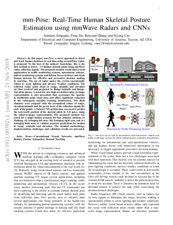 Pdf Mm Pose Real Time Human Skeletal Posture Estimation Using Mmwave