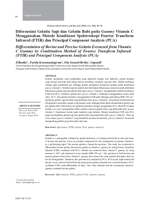 (PDF) Diferensiasi Gelatin Sapi dan Gelatin Babi pada Gummy Vitamin C ...
