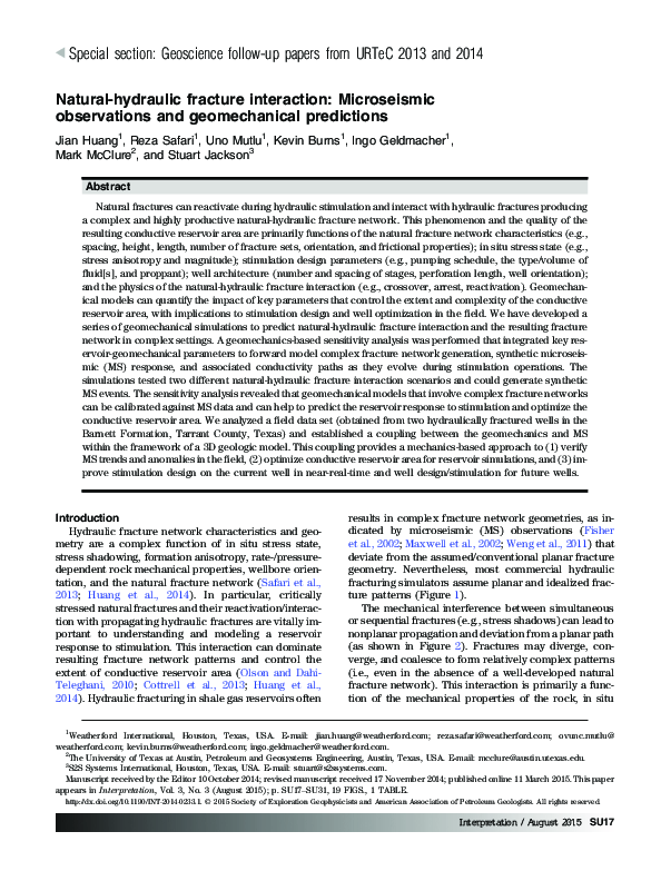 Pdf Natural Hydraulic Fracture Interaction Microseismic Observations