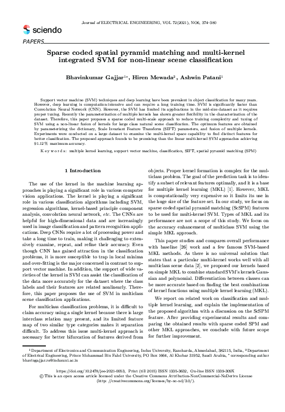 (PDF) Sparse coded spatial pyramid matching and multi-kernel integrated SVM for non-linear scene ...