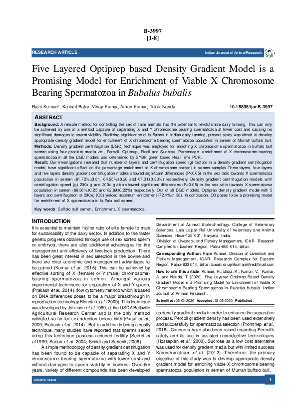 (PDF) Five Layered Optiprep based Density Gradient Model is a Promising ...