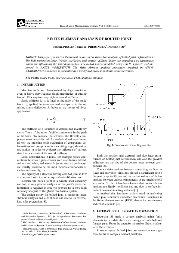 (PDF) Finite Element Analysis of Bolted Joint
