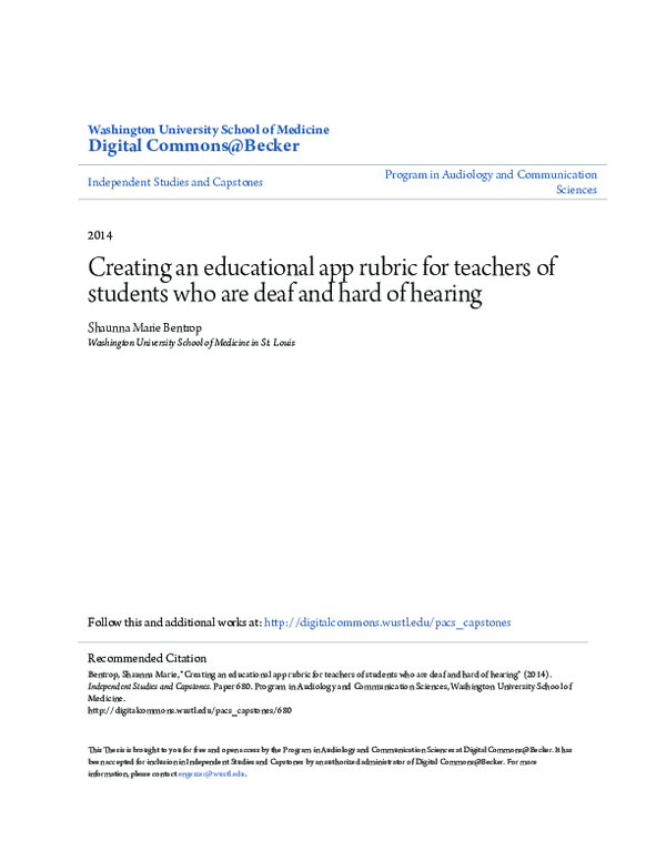 (PDF) Creating an educational app rubric for teachers of students who ...