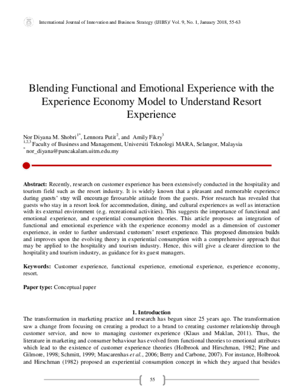 (PDF) Blending Functional and Emotional Experience with the Experience ...